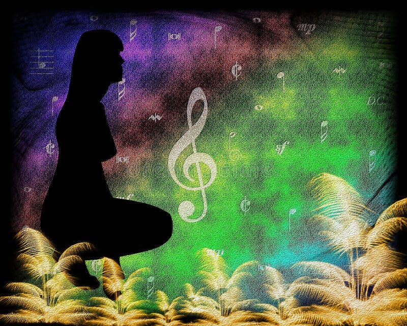 The music of the nature stock illustration. Illustration of background ...