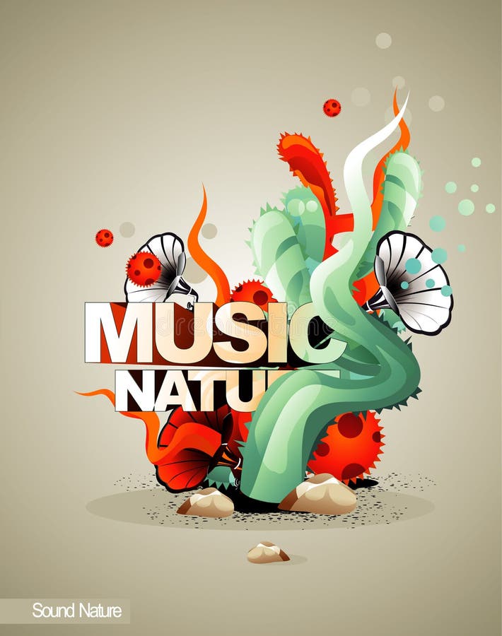 Music and nature stock illustration. Illustration of sound - 14785351