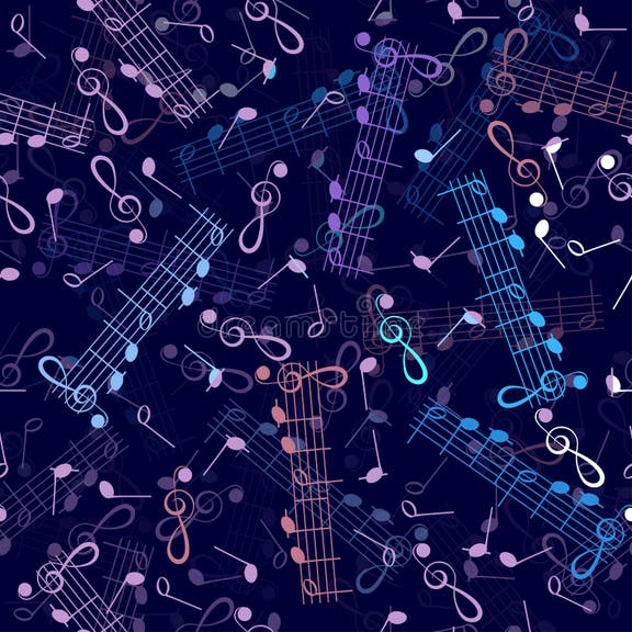 Music Notation Repeating Pattern Stock Vector - Illustration of notes ...