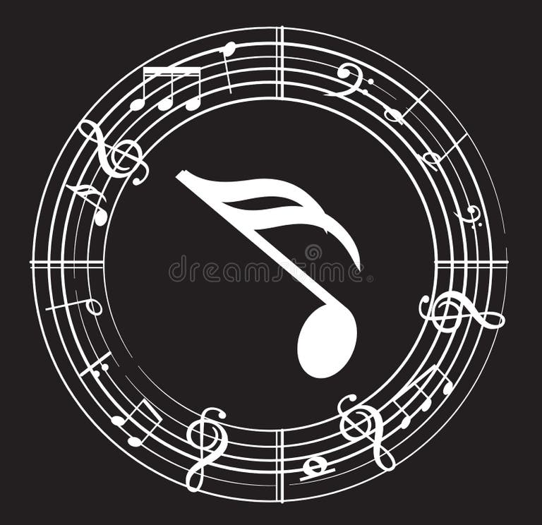 Music Note Background with Symbols Stock Vector - Illustration of ...