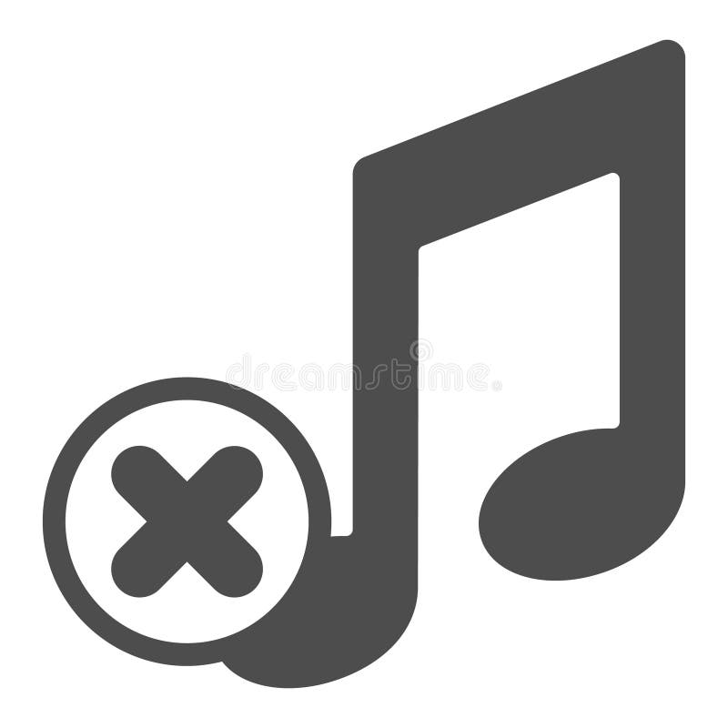 Music Note Ban Solid Icon, Prohibited Items Concept. Vector Graphics ...