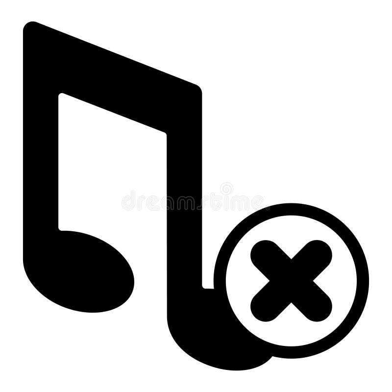 Music Note Ban Solid Icon, Prohibited Items Concept. Vector Graphics ...