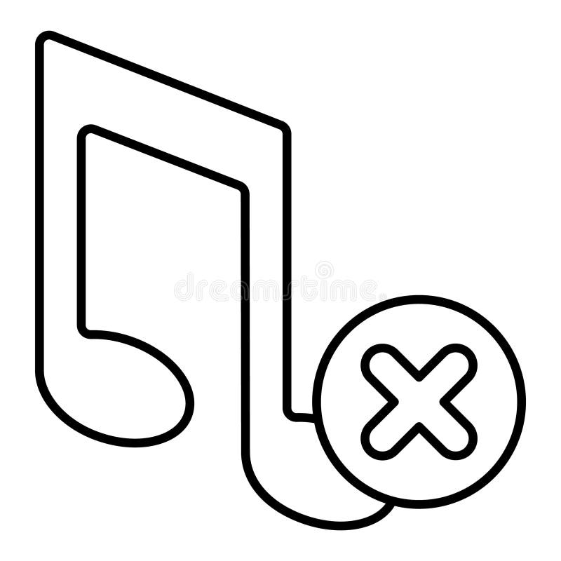 Music Note Ban Thin Line Icon, Prohibited Items Concept. Vector ...