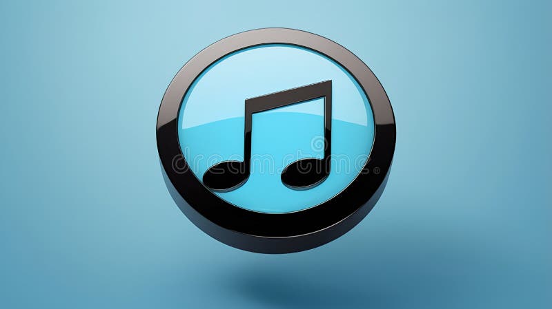 Music Note on Blue Background Stock Illustration - Illustration of soft ...