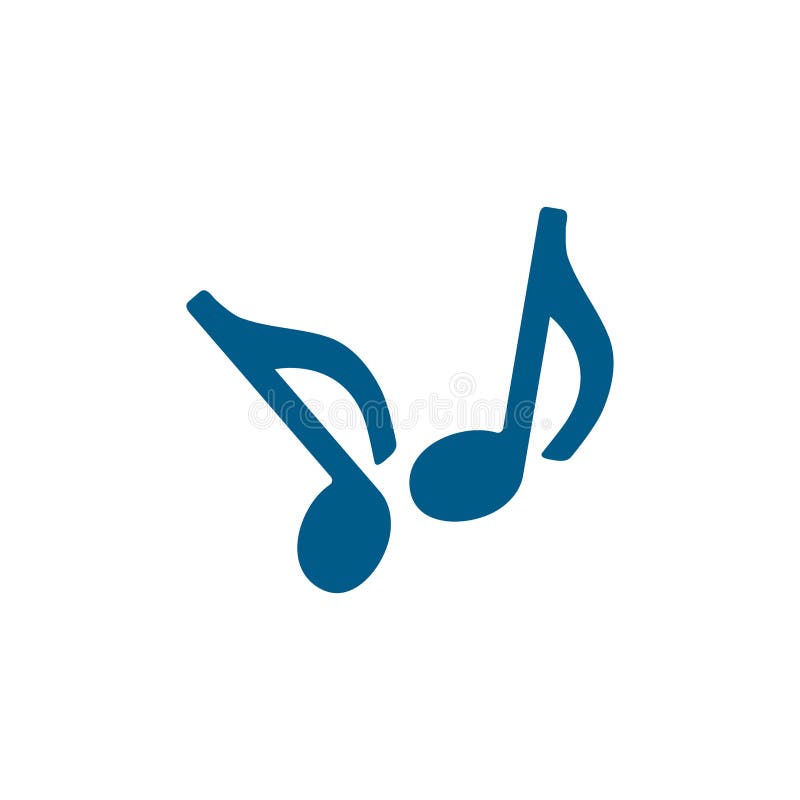 Music Note Blue Icon on White Background. Blue Flat Style Vector ...