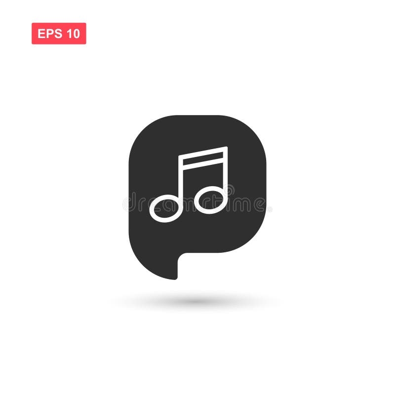 Music Note with Bubble Icon Vector Isolated Stock Vector - Illustration ...
