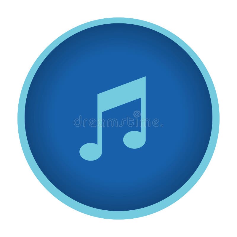 Music note button stock vector. Illustration of sound - 258933523
