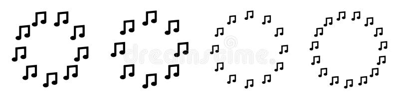 Music Note Circle Frame. Sound Round Border Stock Vector - Illustration ...
