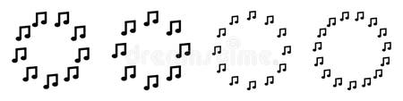 Music Note Circle Frame. Sound Round Border Stock Vector - Illustration ...