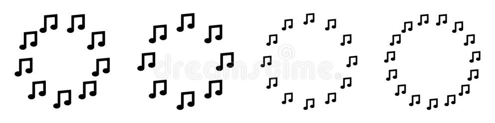 Music Note Circle Frame. Sound Round Border Stock Vector - Illustration ...