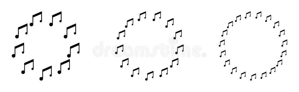Music Note Circle Frame. Sound Round Border Stock Vector - Illustration ...