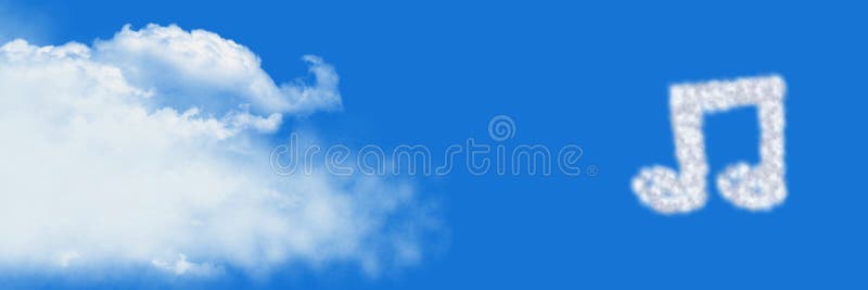 Music Note Cloud Icon with Sky Stock Illustration - Illustration of ...