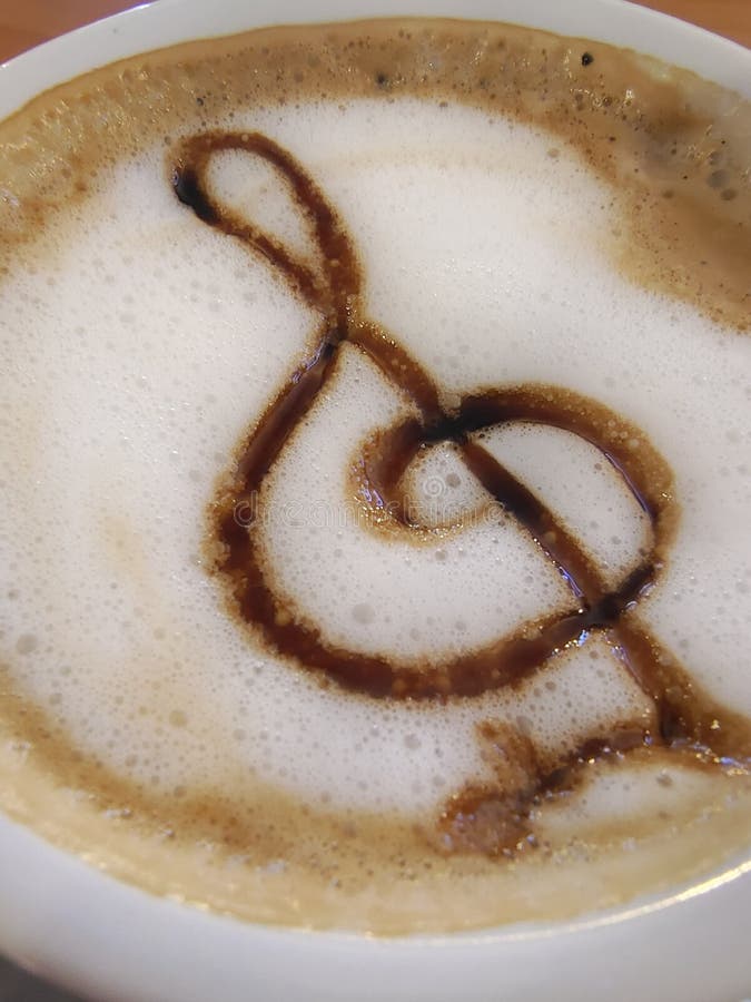 Music note in a coffee cup stock image. Image of beverage - 286575893