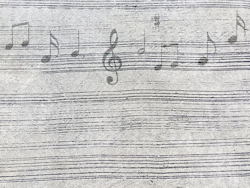 Music Note on Concrete Road or Wall with Stripped Pattern Stock Image ...