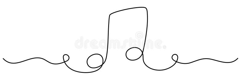 Music Note Continuous One Line Drawing. Stock Vector - Illustration of ...