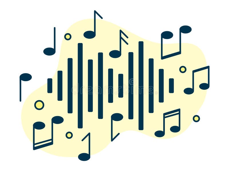 Music Note Design Elements, Music and Sound Template Stock Illustration ...