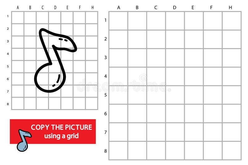 Music Note Grid Copy Picture Stock Vector - Illustration of educational ...