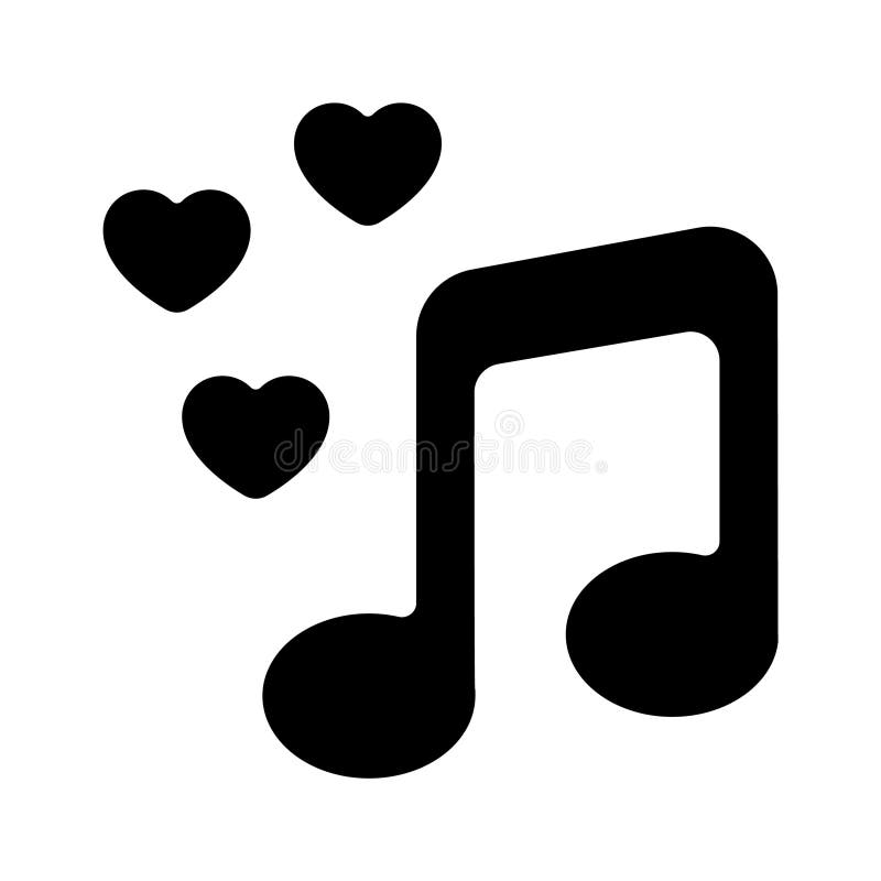 Music Note with Heart Symbol Concept of Romantic Music Vector Stock ...