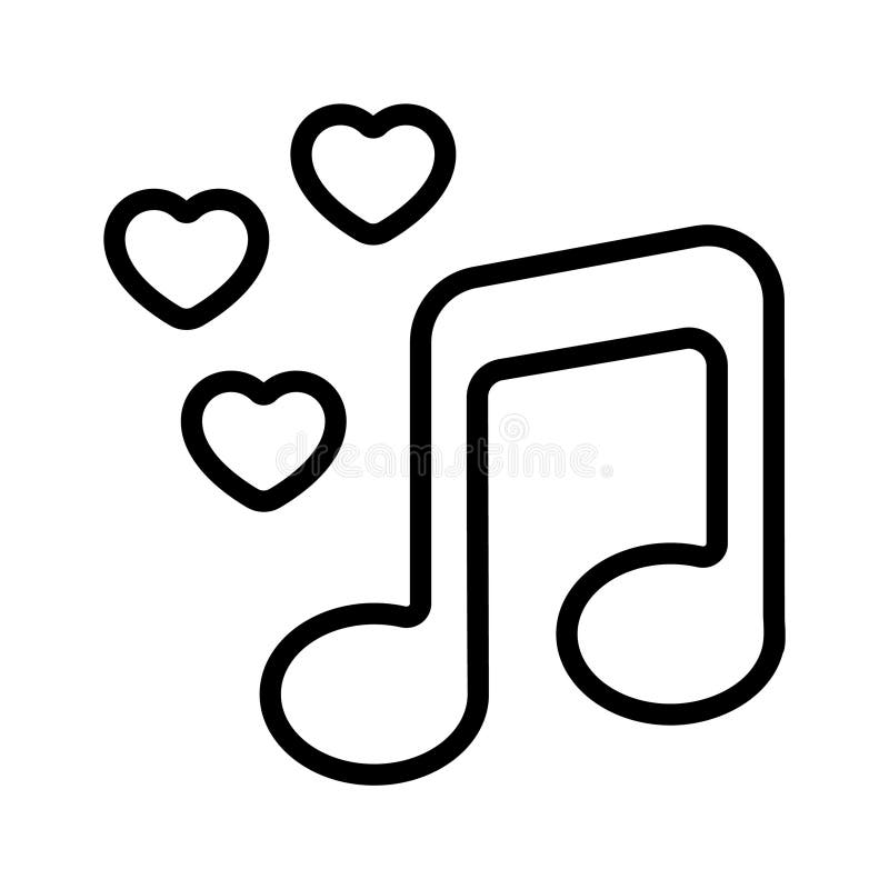 Music Note with Heart Symbol Concept of Romantic Music Vector Stock ...