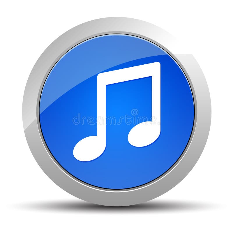Music Note Icon Glassy Vibrant Sky Blue Round Button Illustration Stock ...