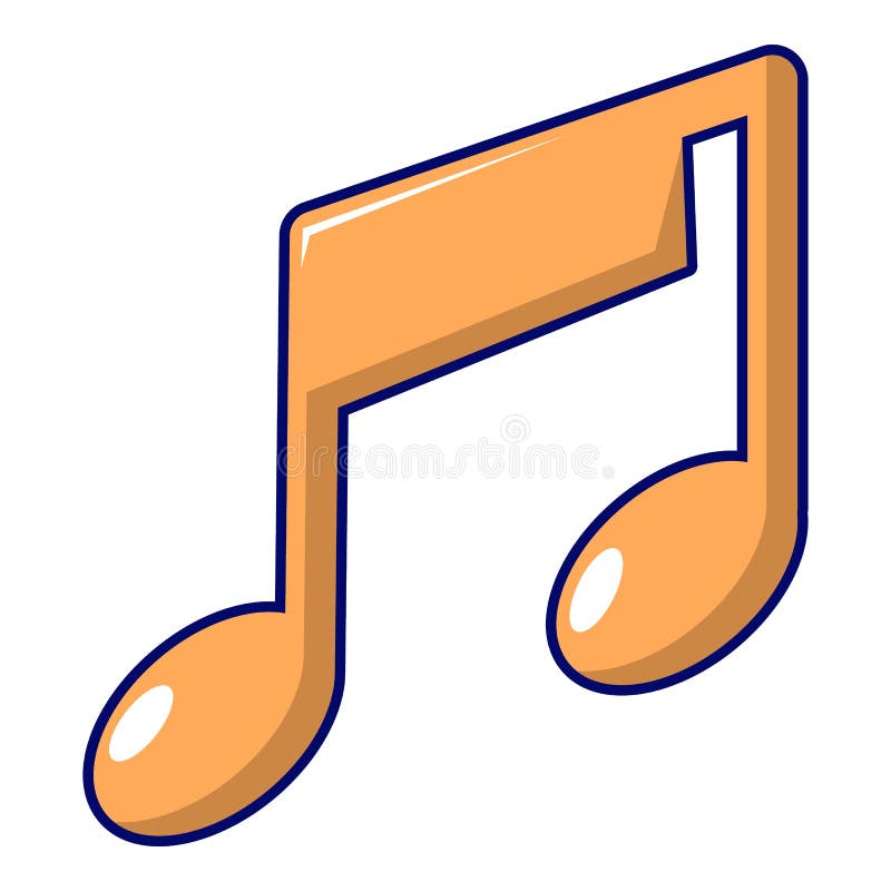 Music Note Icon, Cartoon Style Stock Vector - Illustration of shape ...