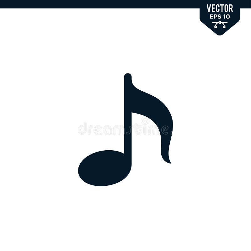 Music Note Icon Collection, Glyph Style Stock Vector - Illustration of ...