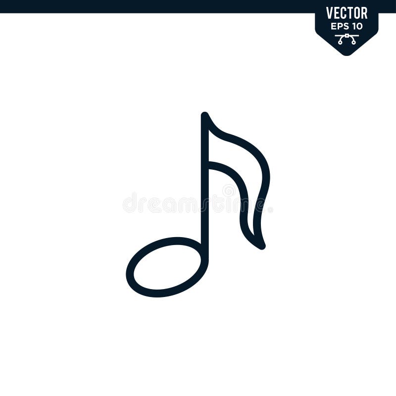 Music Note Icon Collection, Outlined Style Stock Vector - Illustration ...