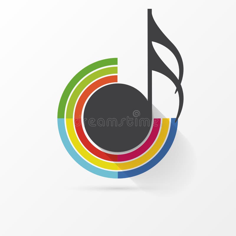 Music Note Icon. Creative Colorful Style Stock Vector - Illustration of ...