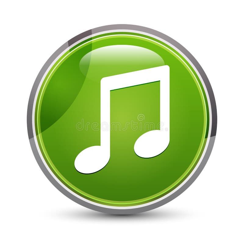 Music Note Icon Elegant Green Round Button Vector Illustration Stock ...
