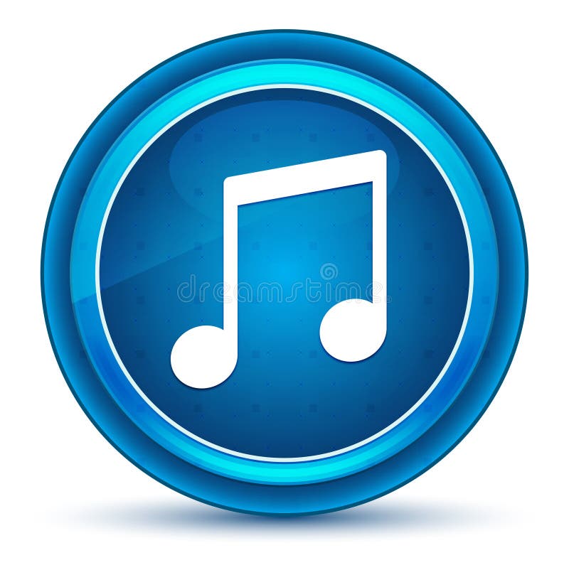 Music Note Icon Eyeball Blue Round Button Stock Illustration ...