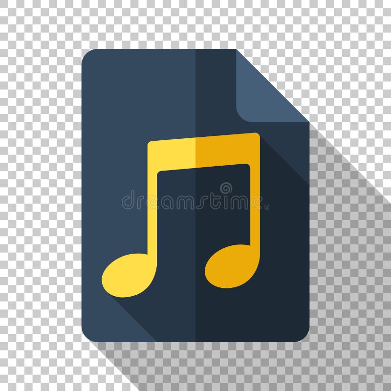 Music Note Icon in Flat Style on Transparent Background Stock Vector ...