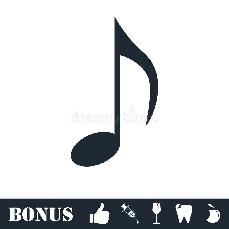 Music note icon flat stock vector. Illustration of round - 151745263