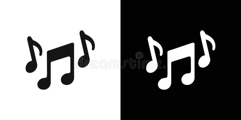 Music Note Icon Flat Vector Set Outline Stock Vector - Illustration of ...