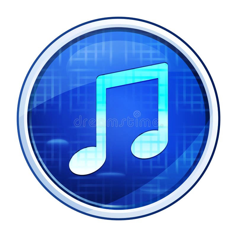Music Note Icon Futuristic Blue Round Button Vector Illustration Stock ...