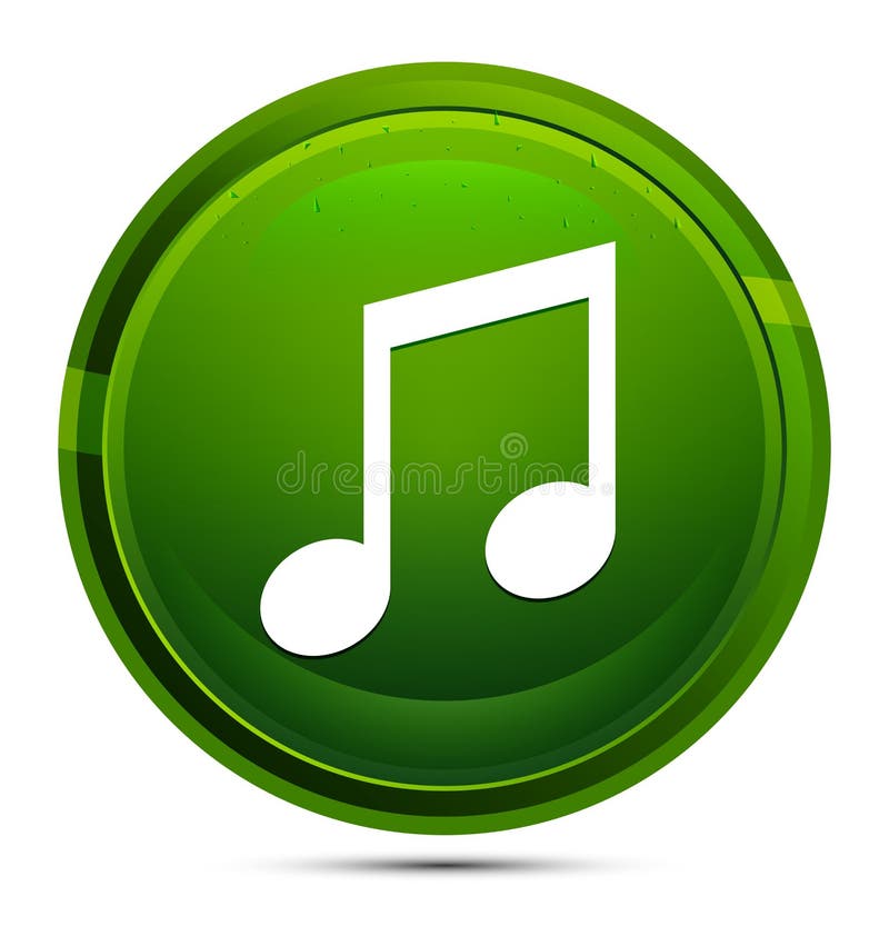 Music Note Icon Glassy Green Round Button Illustration Stock Vector ...