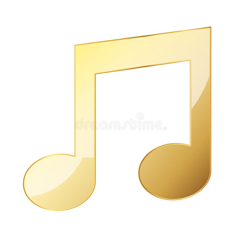 Music Note Icon. Gold Music Note Icon Stock Illustration - Illustration ...