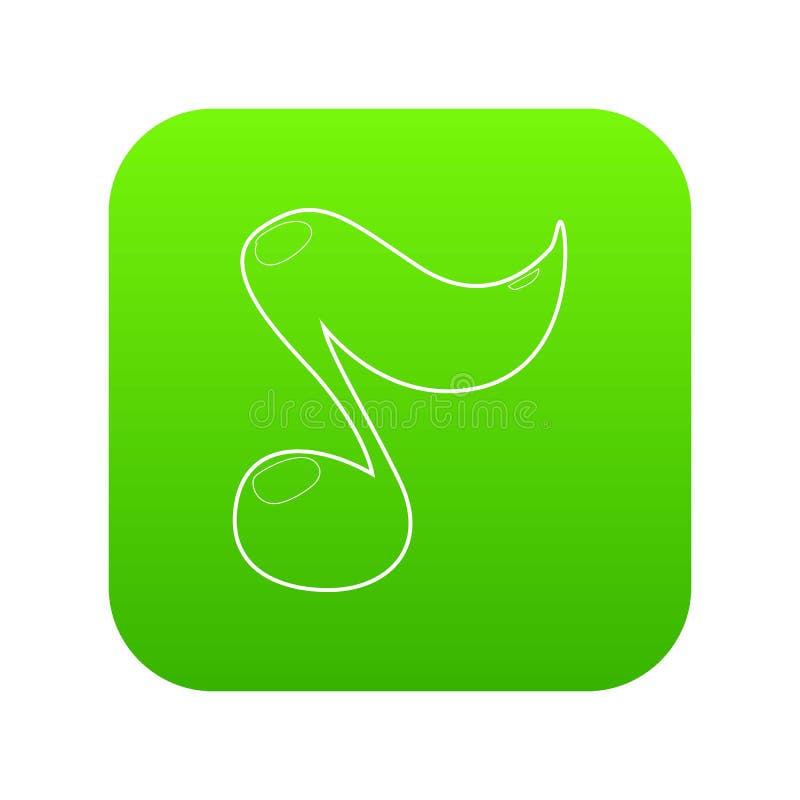 Music Note Icon Green Vector Stock Vector - Illustration of audio, line ...