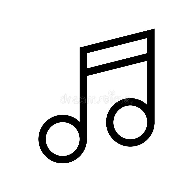 Music Note Icon Line Isolated on White Background. Black Flat Thin Icon ...
