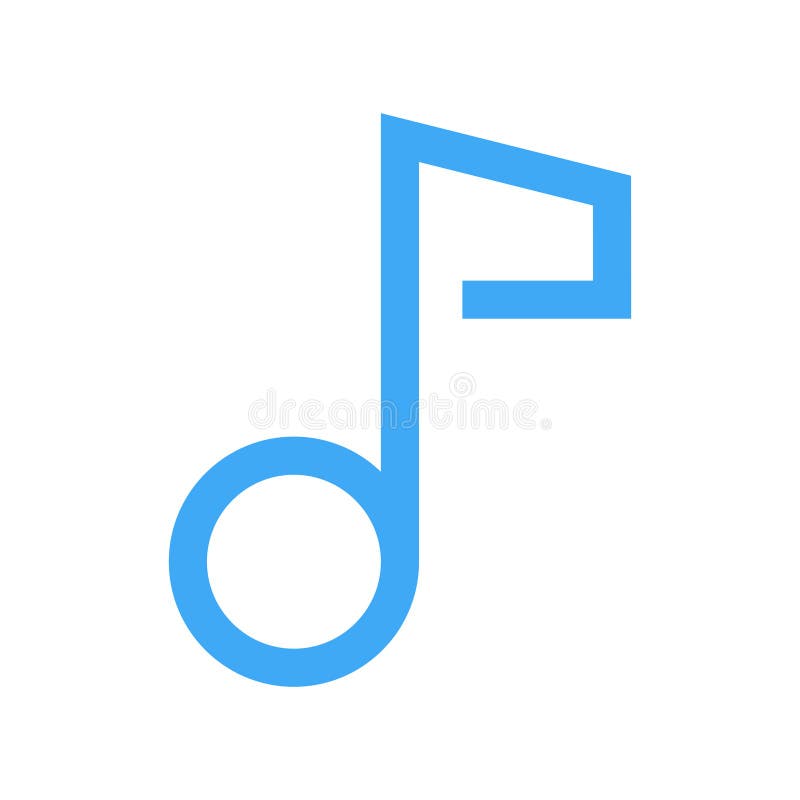 Music Note Icon Line Isolated on White Background. Black Flat Thin Icon ...