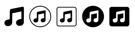 Music Note Icon, Musical Note Buttons Set Stock Vector - Illustration ...