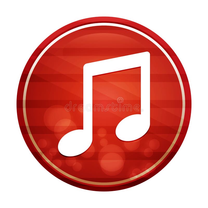 Music Note Icon Realistic Diagonal Motion Red Round Button Illustration ...