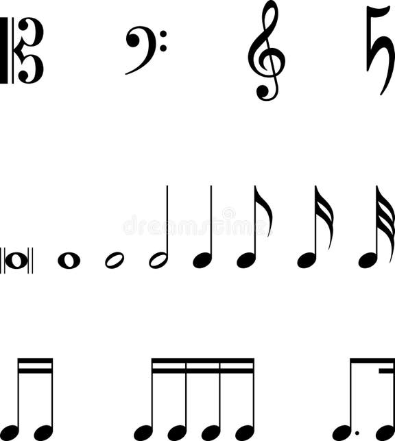 Music Note Icon Set. Music Notes Vector Illustration. Stock Vector ...