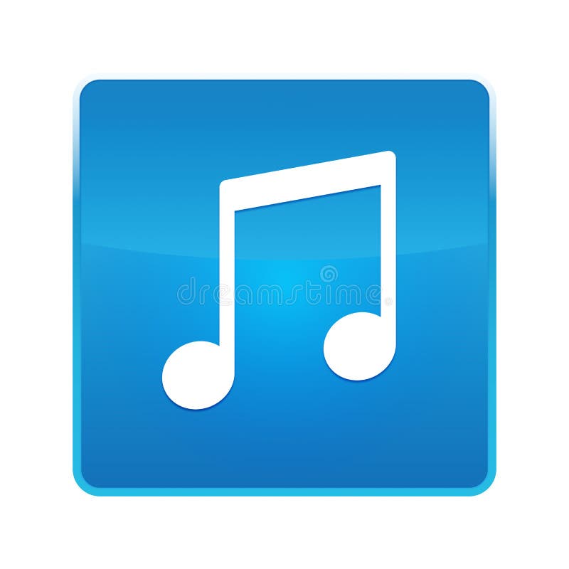 Music Note Icon Shiny Blue Square Button Stock Illustration ...