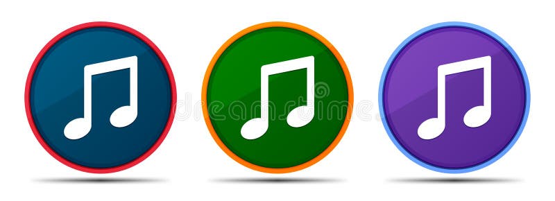 Music Note Icon Silky Smart Flat Round Buton Set Illustration Stock ...