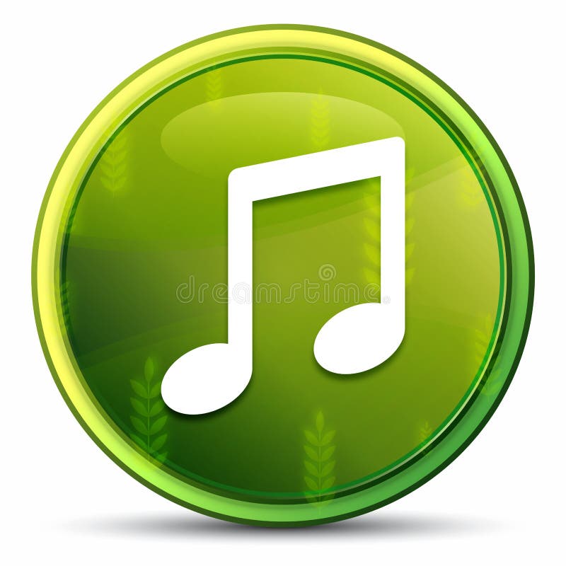 Music Note Icon Spring Bright Natural Green Round Button Illustration ...