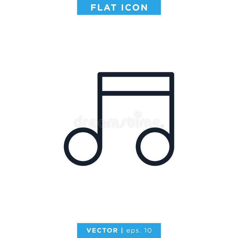 Music Note Icon Vector Design Template. Editable Stroke Stock Vector ...