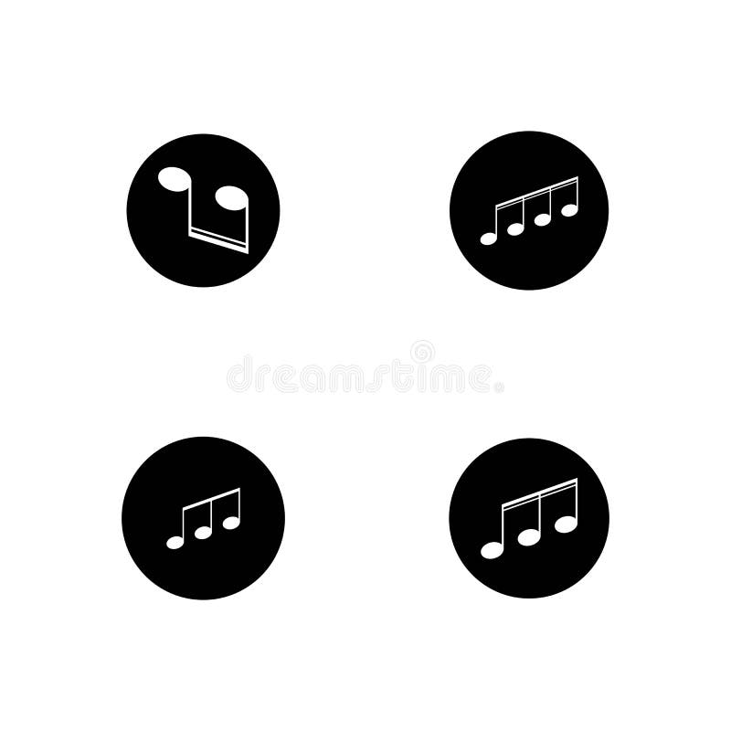 Music Note Icon Vector Template Stock Vector - Illustration of cool ...