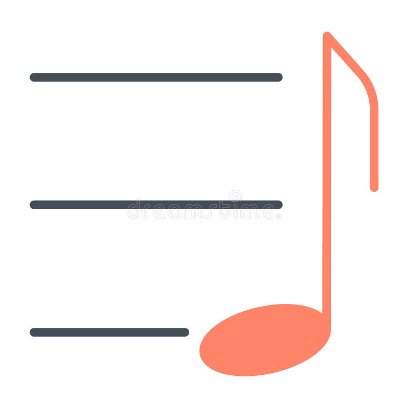 Music Note Icon. Vector Pictogram Stock Vector - Illustration of flat ...