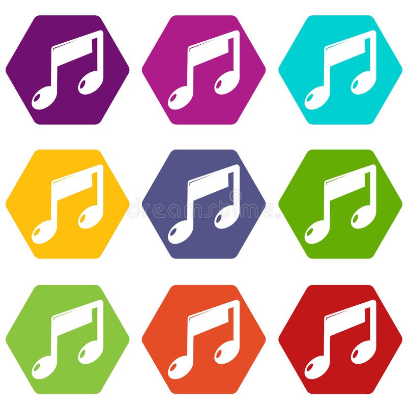 Music Note Icons Set 9 Vector Stock Vector - Illustration of musical ...