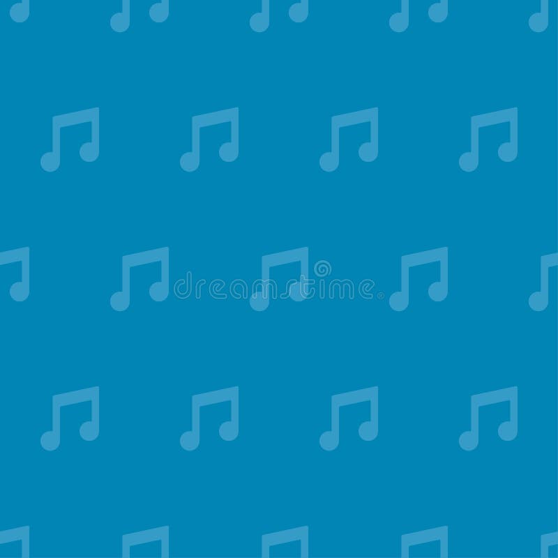 Music Note Key Button Icon Blue Seamless Pattern. Song Melody Shape ...